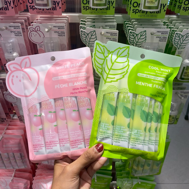 Jual Fresh Breath Portable Mouthwash white peach and cool mint MINISO ...