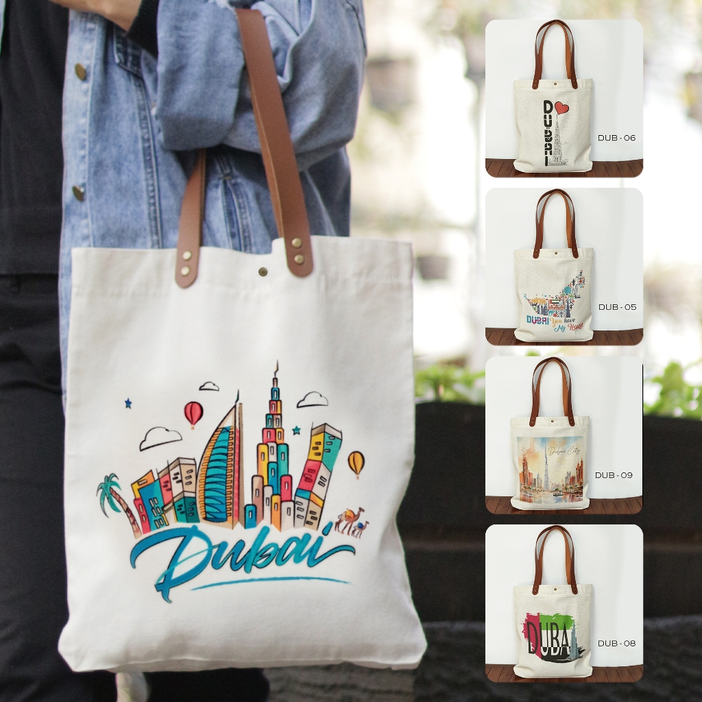 Jual Totebag Oleh Oleh Dubai Tas Kanvas Seri Souvenir Dubai | Shopee ...
