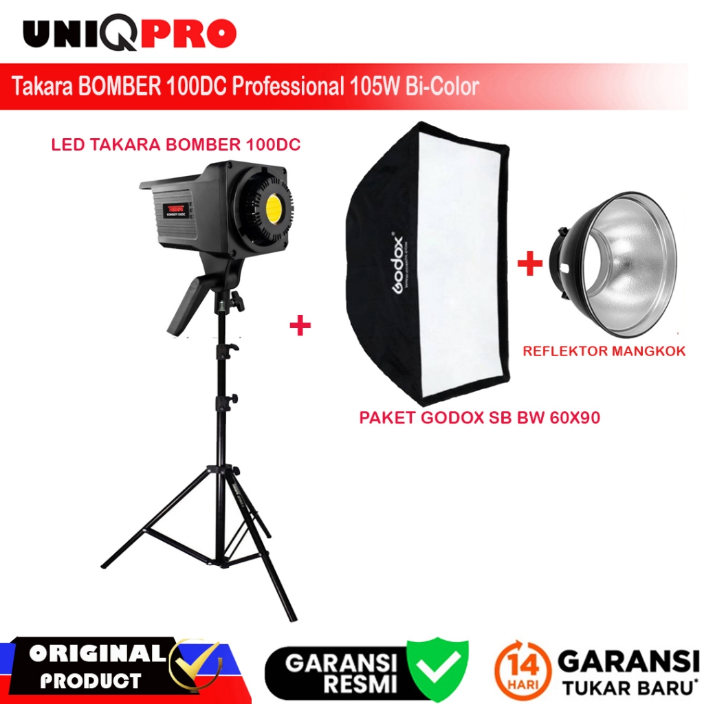 Jual Takara BOMBER 100DC Lampu Studio 105W Bi-Color COB LED Video Light ...