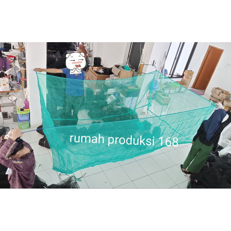 Jual hapa jaring hijau 2m x 1.5m x 1m waring keramba bibit benih ikan ...
