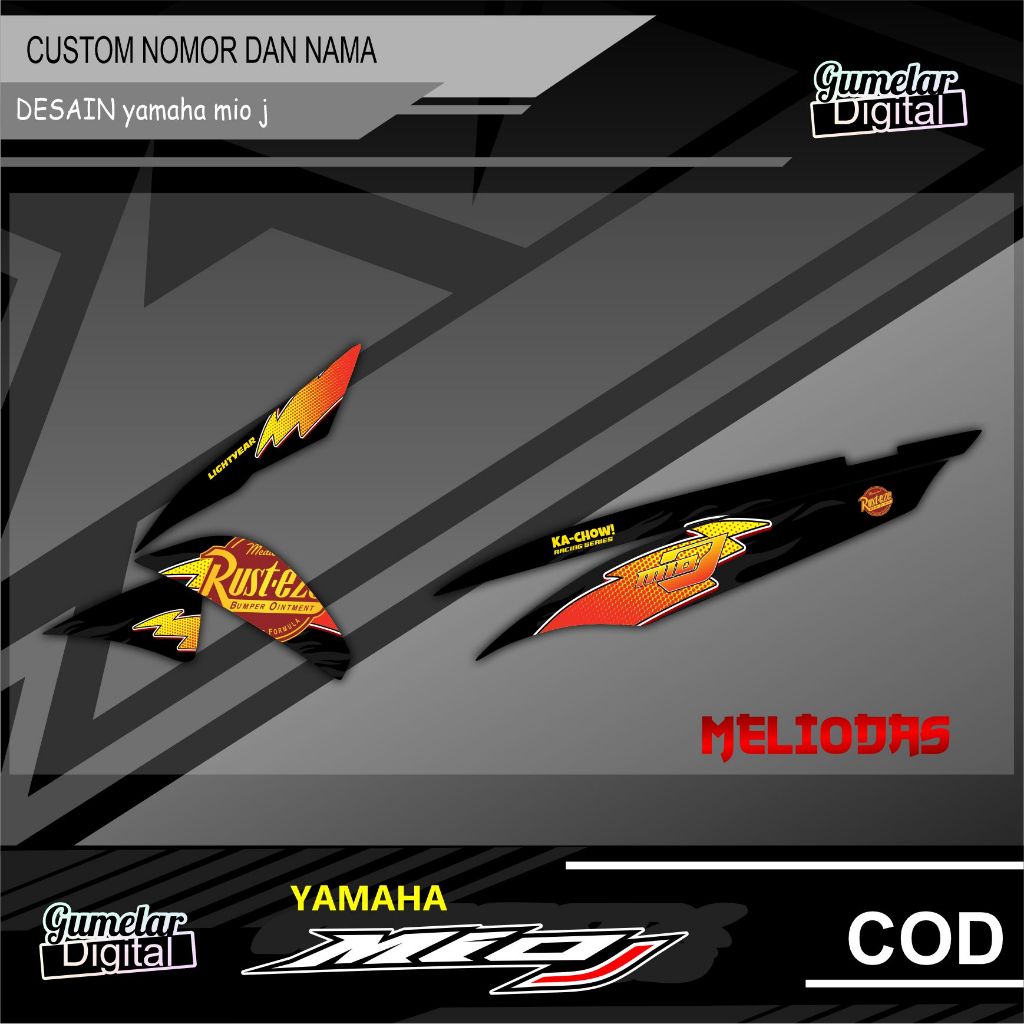 Jual STRIPPING SIMPEL YAMAHA MIO J MC QUEEN CARS SUDAH DI CUTTING ...
