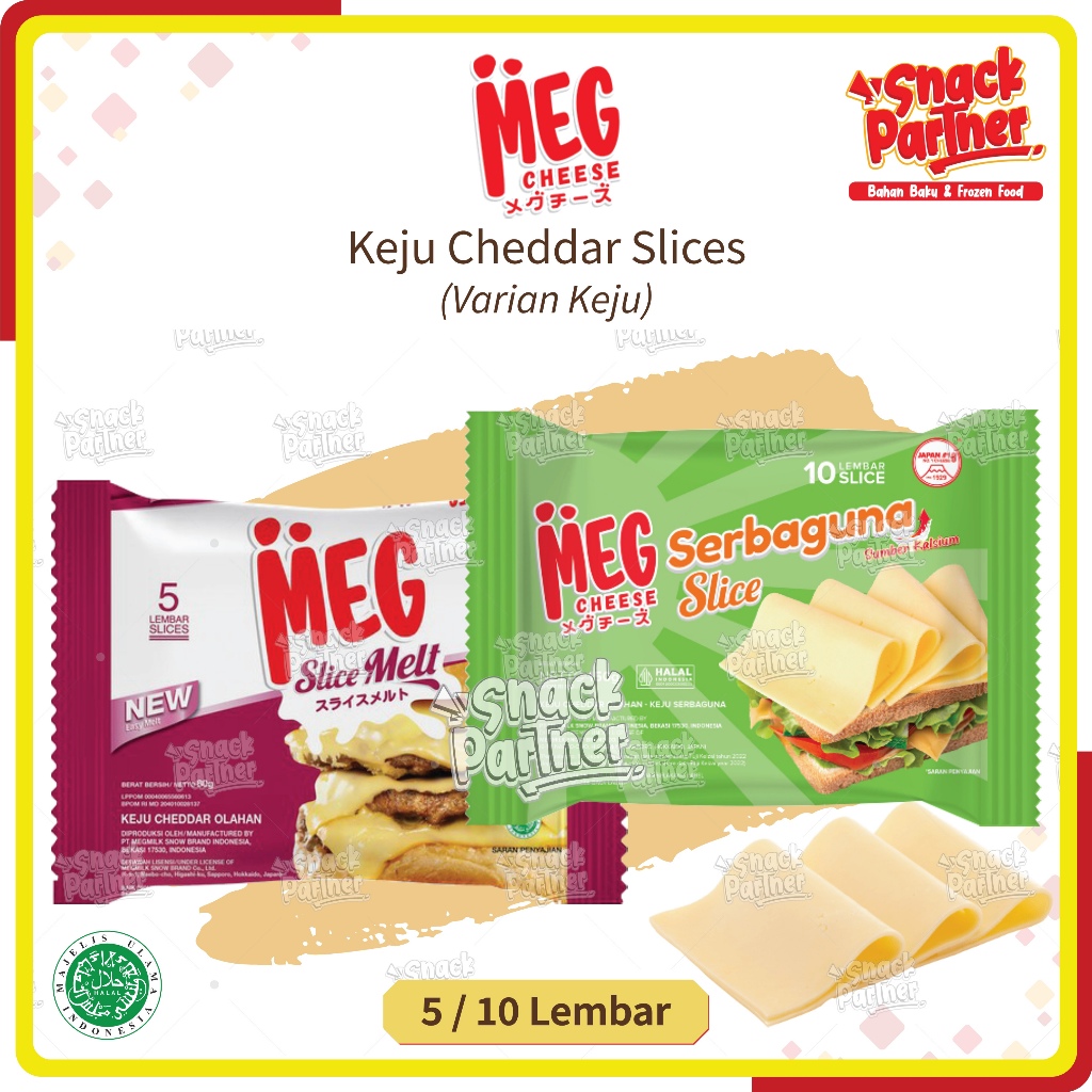 Jual MEG CHEESE SLICES 5 / 10 Lembar | 80 / 150 GR - Keju Cheddar Olahan Slice Melt Serbaguna ...
