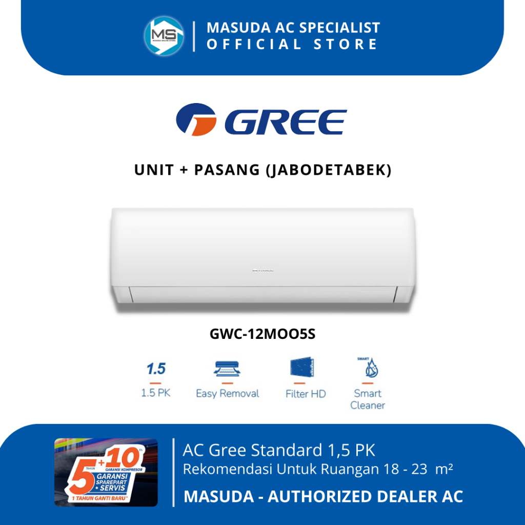 Jual AC Gree 1,5 PK Standard MOO5S Series GWC-12MOO5S | Shopee Indonesia