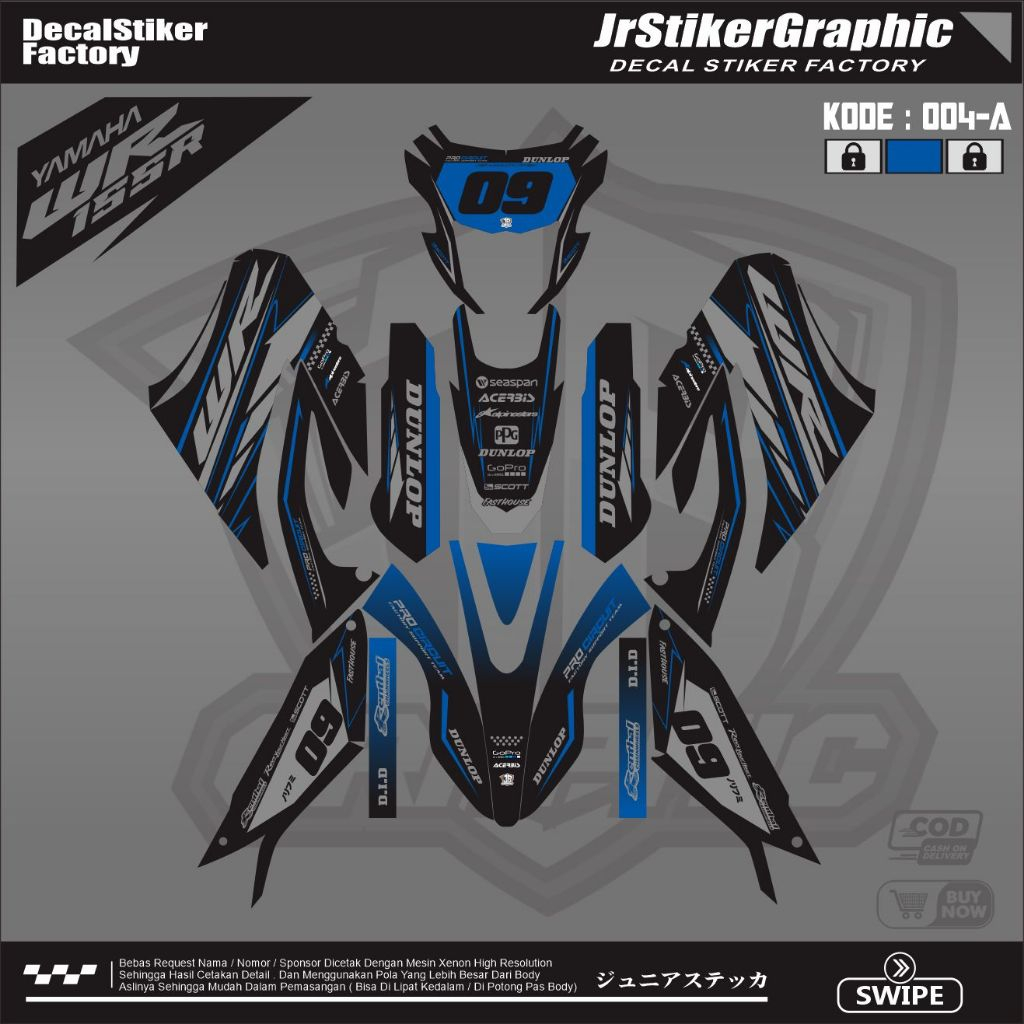 Jual Decal WR155 Full Body Variasi- Decal WR Supermoto Stiker Dekal ...