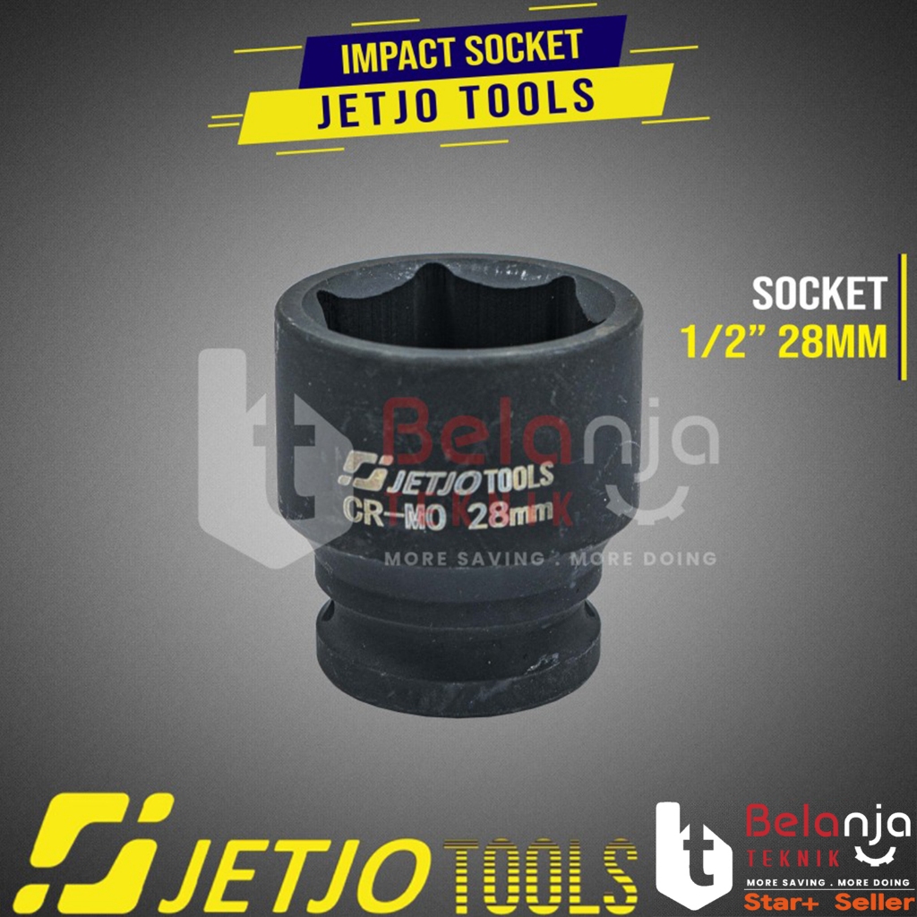 Jual JETJO TOOLS Impact Socket 1/2 Inch 28MM Mata Kunci Shock Impact 6 ...