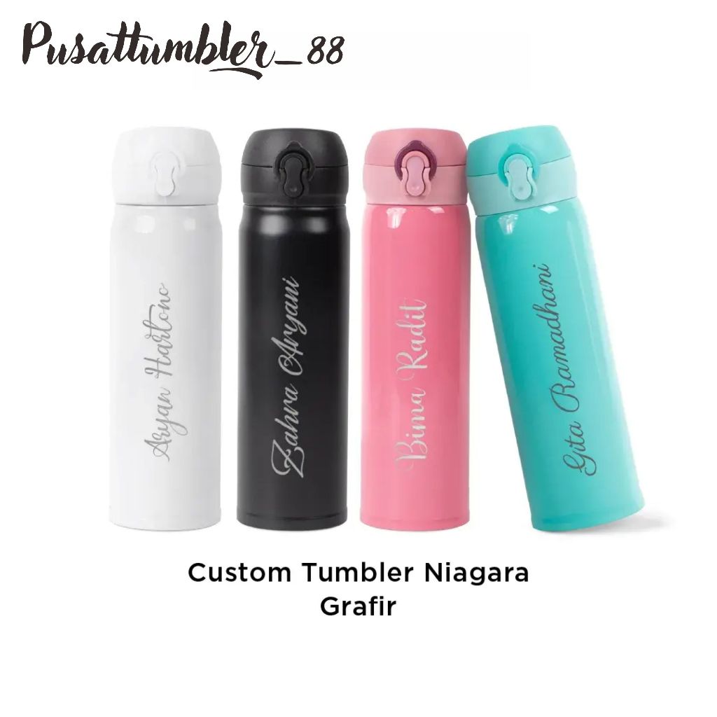 Jual Custom Grafir Laser Tumbler Niagara 500ml Stainless Tumbler Kancing - Pusattumbler_88 ...