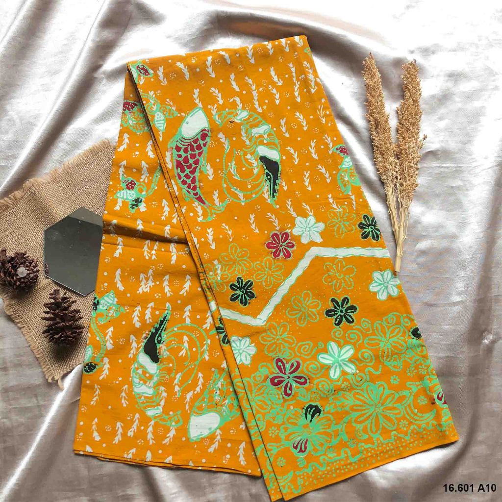 Jual Batik Tulis Asli Madura- Motif Udang Bandeng -Warna Kuning -Khas ...