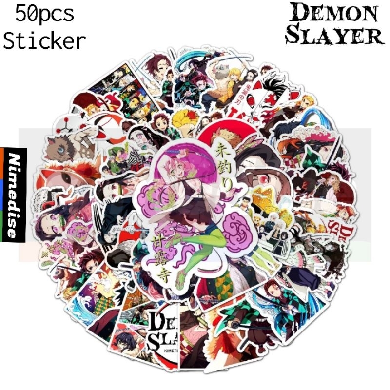 Jual Stiker Anime Demon Slayer 50Pcs / Vinyl Anti Air Waterproof ...