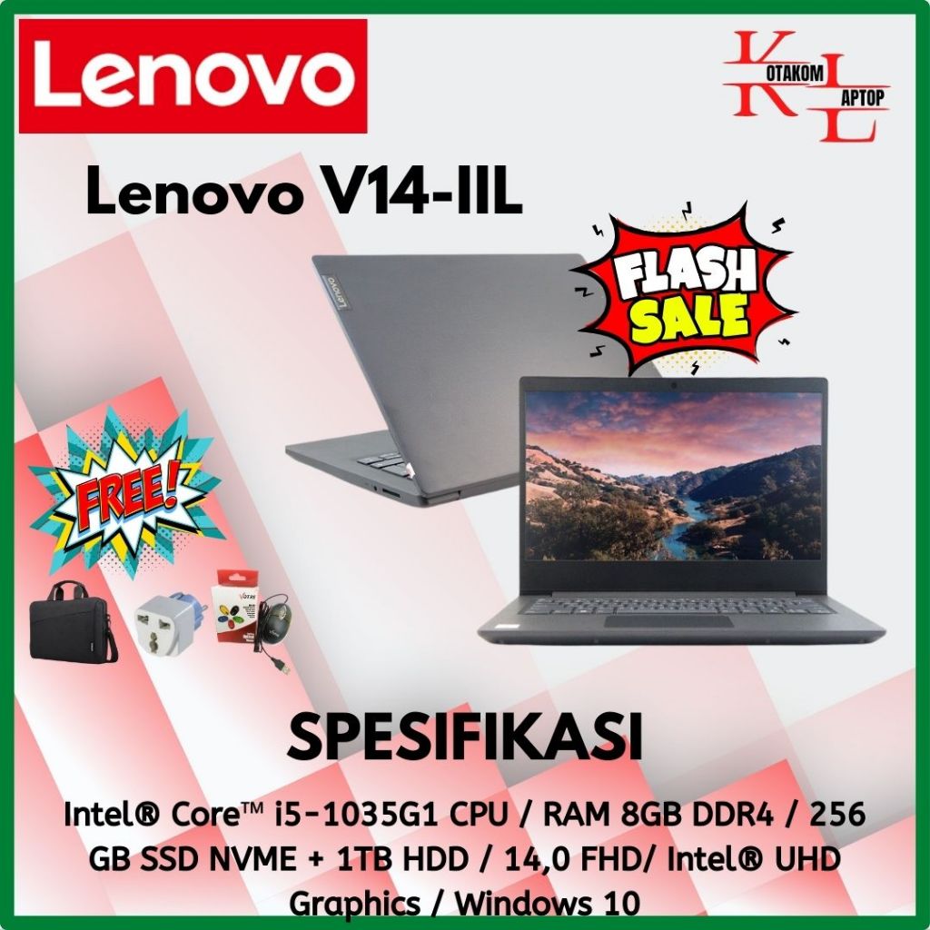 Jual Lenovo V14-IIL with Intel i5 Gen 10 and 8GB RAM and Windows 10 Pro | Shopee Indonesia