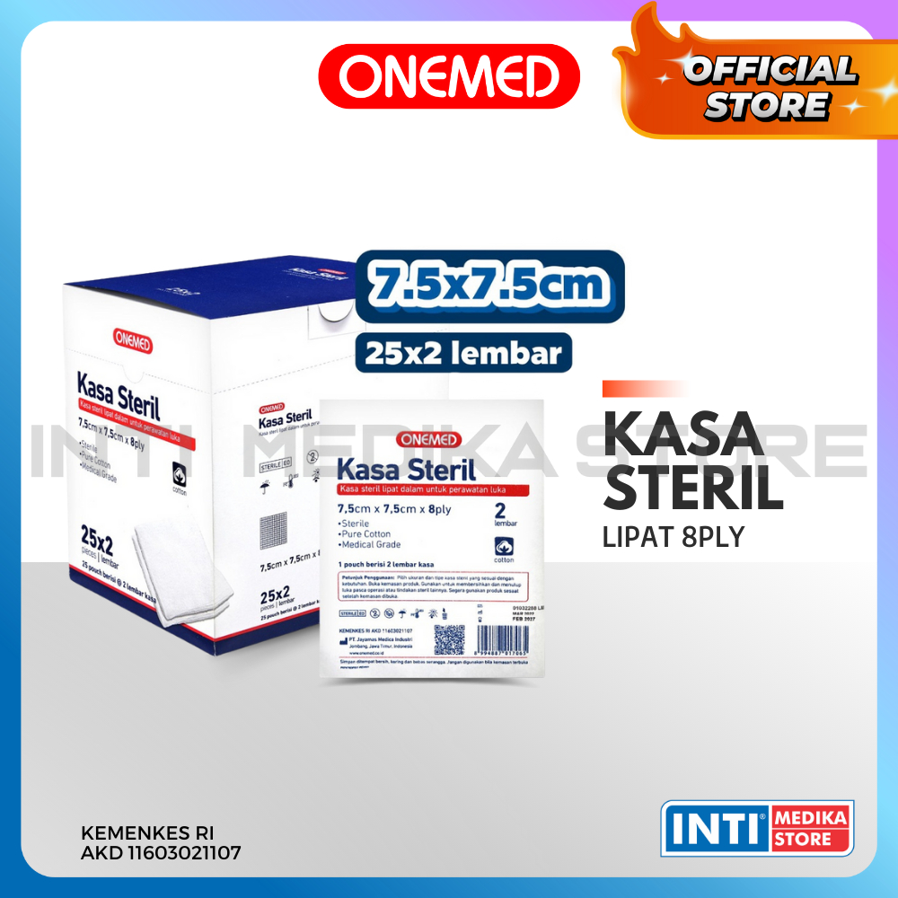 Jual ONEMED - Kasa Steril Lipat 8 ply BOX Isi 25pcs | Perban Luka One ...