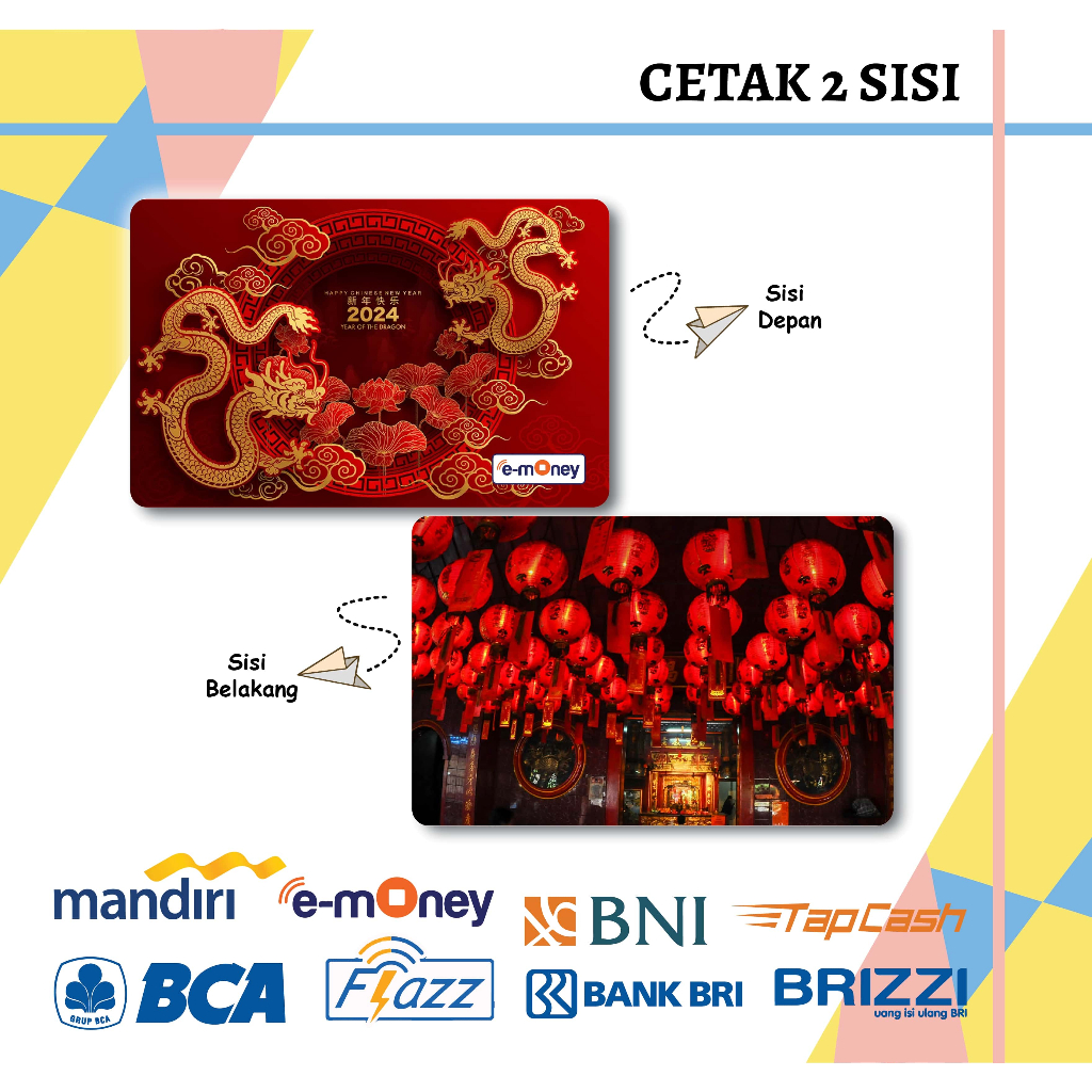 Jual KARTU EMONEY ETOLL KUMPULAN DESIGN GONG XI FA CAI CHINESE NEW YEAR IMLEK 2024 E MONEY ...