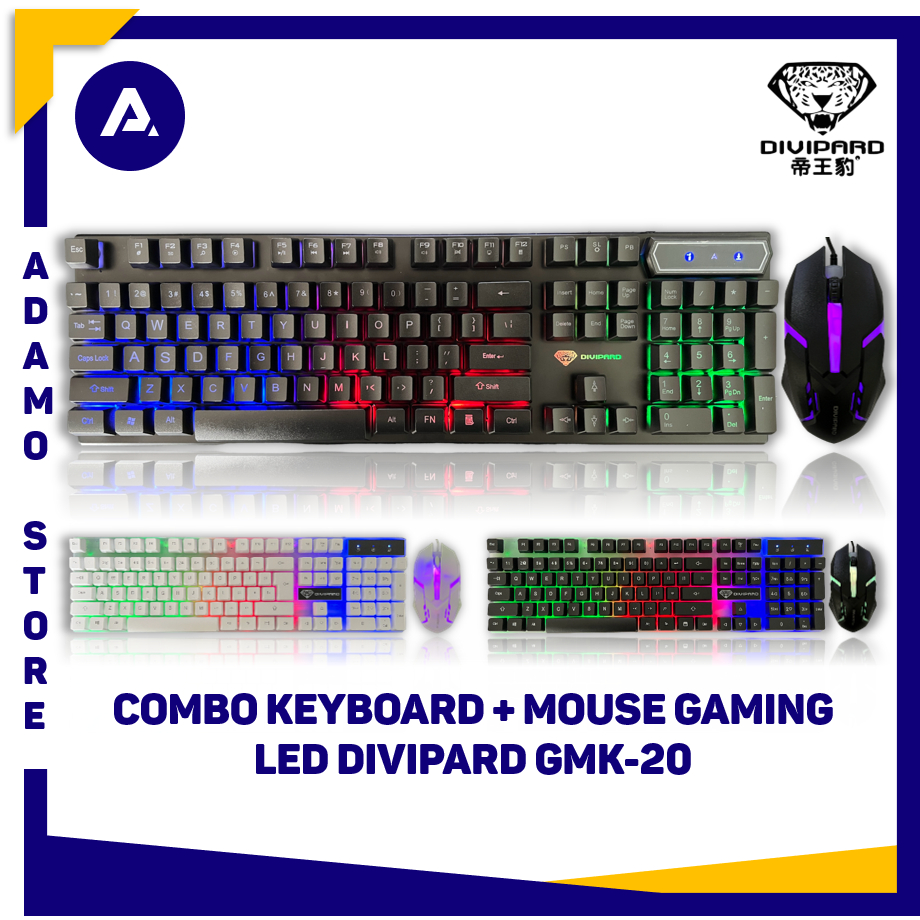 Jual Combo Keyboard Mouse Gaming Divipard GMK-20 RGB LED Wired USB ...