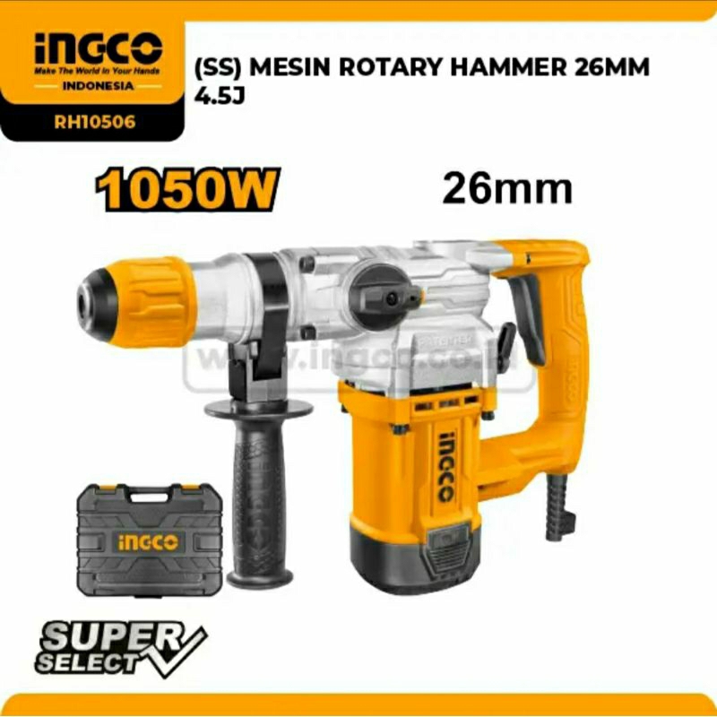 Jual INGCO Mesin Rotary Hammer 26mm 1050 watt RH10506 | Shopee Indonesia