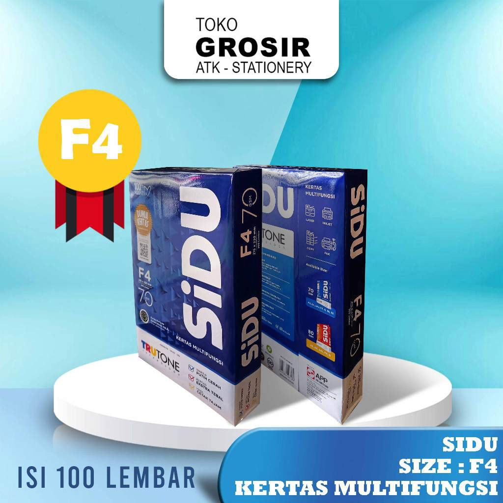 Jual (100 Lembar F4) Kertas HVS Ukuran F4 70 gsm SIDU 100 Lembar ...