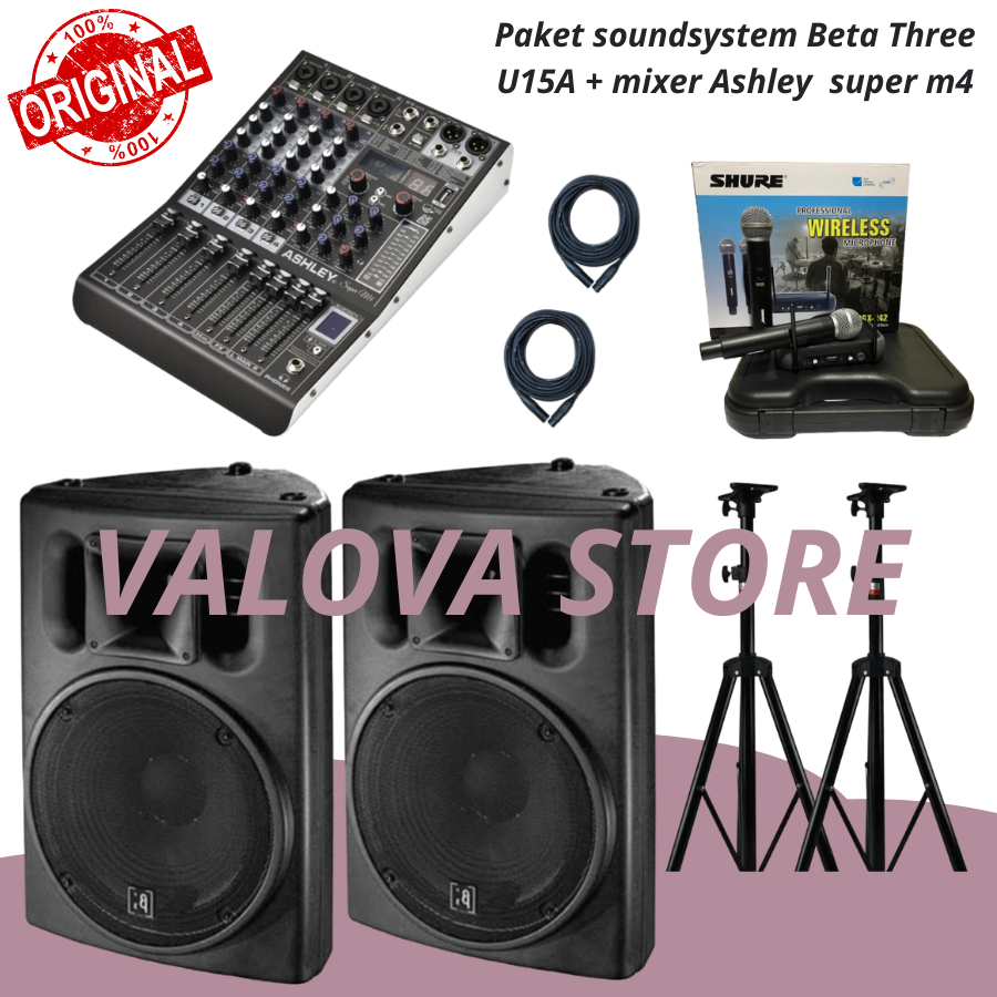 Jual Paket 8 soundsystem Beta Three U15A + mixer Ashley super m4 ...