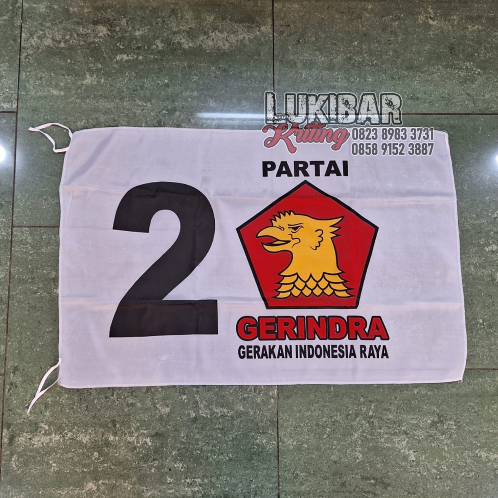 Jual bendera partai gerindra 60x90 cm isi 100 pcs | Shopee Indonesia