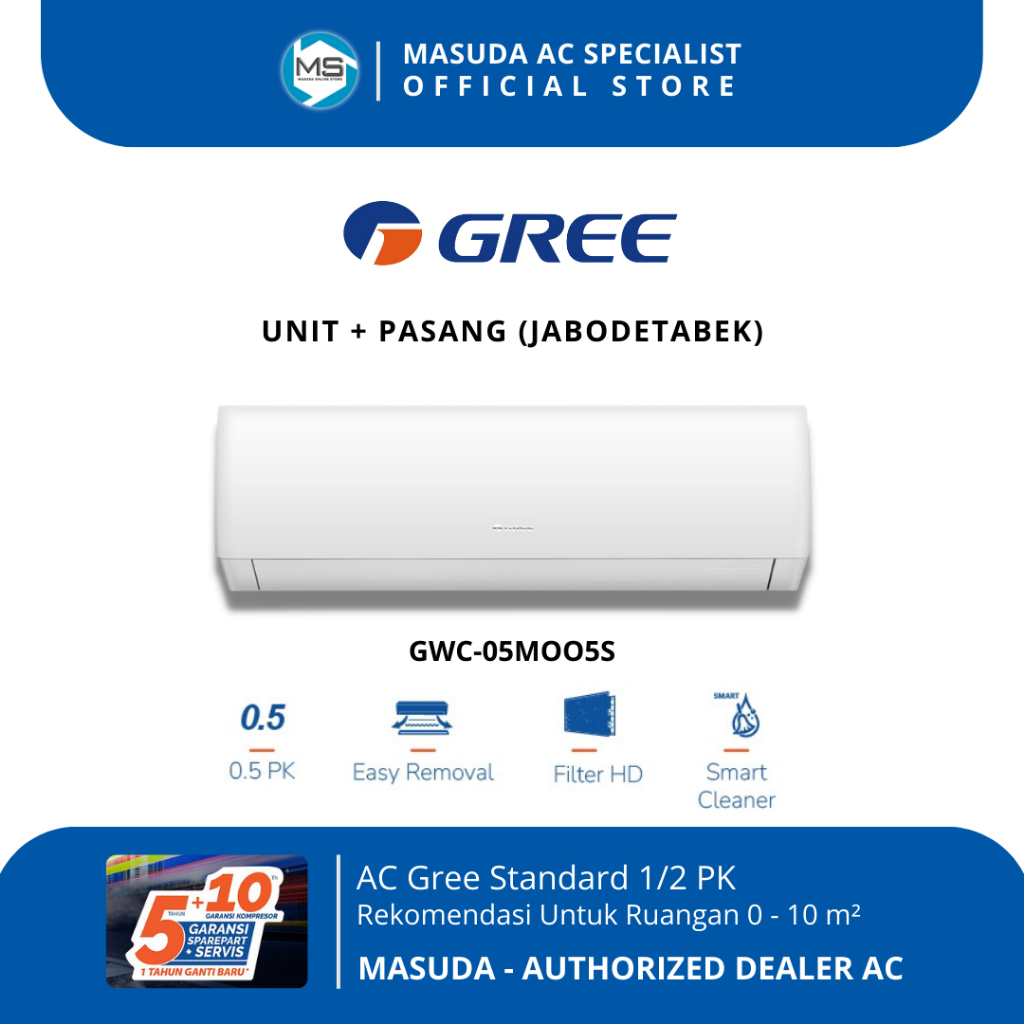 Jual TERMURAH BARU.. AC Gree 1/2 PK Standard N1A Series GWC-05N1A + PASANG | Shopee Indonesia
