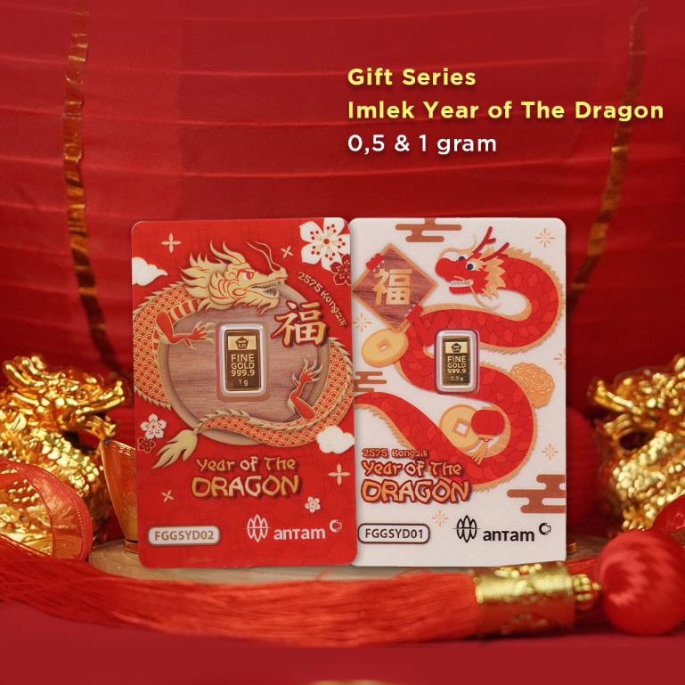 Jual LM Antam Gift Series Chinese New Year- Dragon Year 0,5 gram & 1 ...