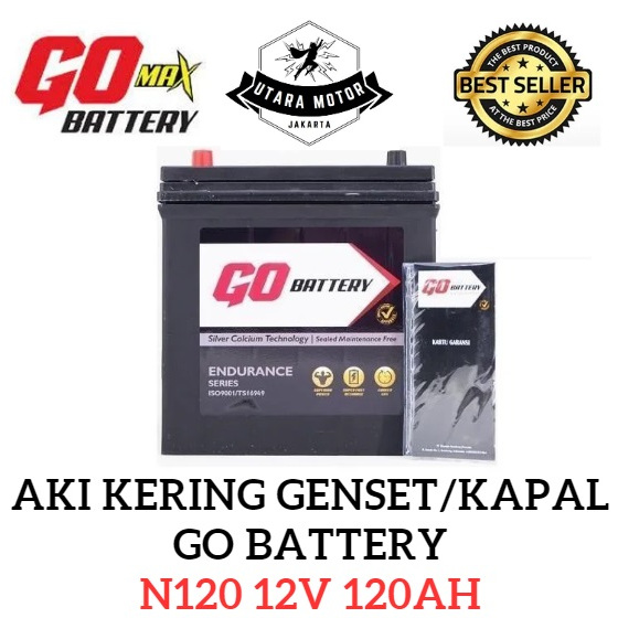Jual GO BATTERY Aki Kering N120 12V 120Ah Accu Genset Kapal Dump Truck Truk | Shopee Indonesia