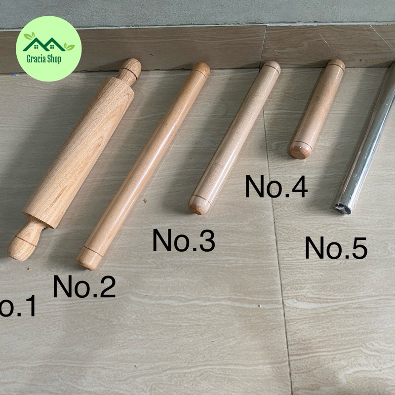 Jual Rolling Pin kayu stainless Penggiling Adonan Pinggilas Kue Roller ...