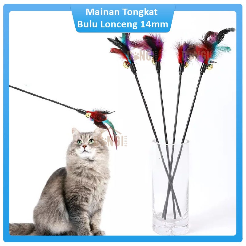 Jual Mainan Kucing Cat Teaser Cat Toys Stick Mainan Kucing bulu Lonceng ...