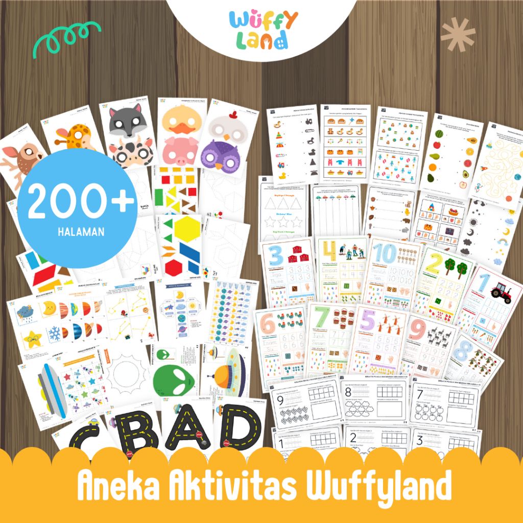 Jual WUFFYLAND PDF Worksheet Printable Bahan Ajar Anak Pra Menulis Pra ...