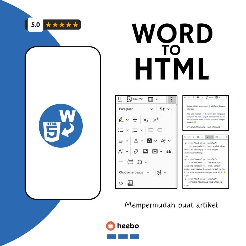 Jual Word To HTML Premium Editor Word2HTML Untuk Penulisan Artikel | Shopee Indonesia