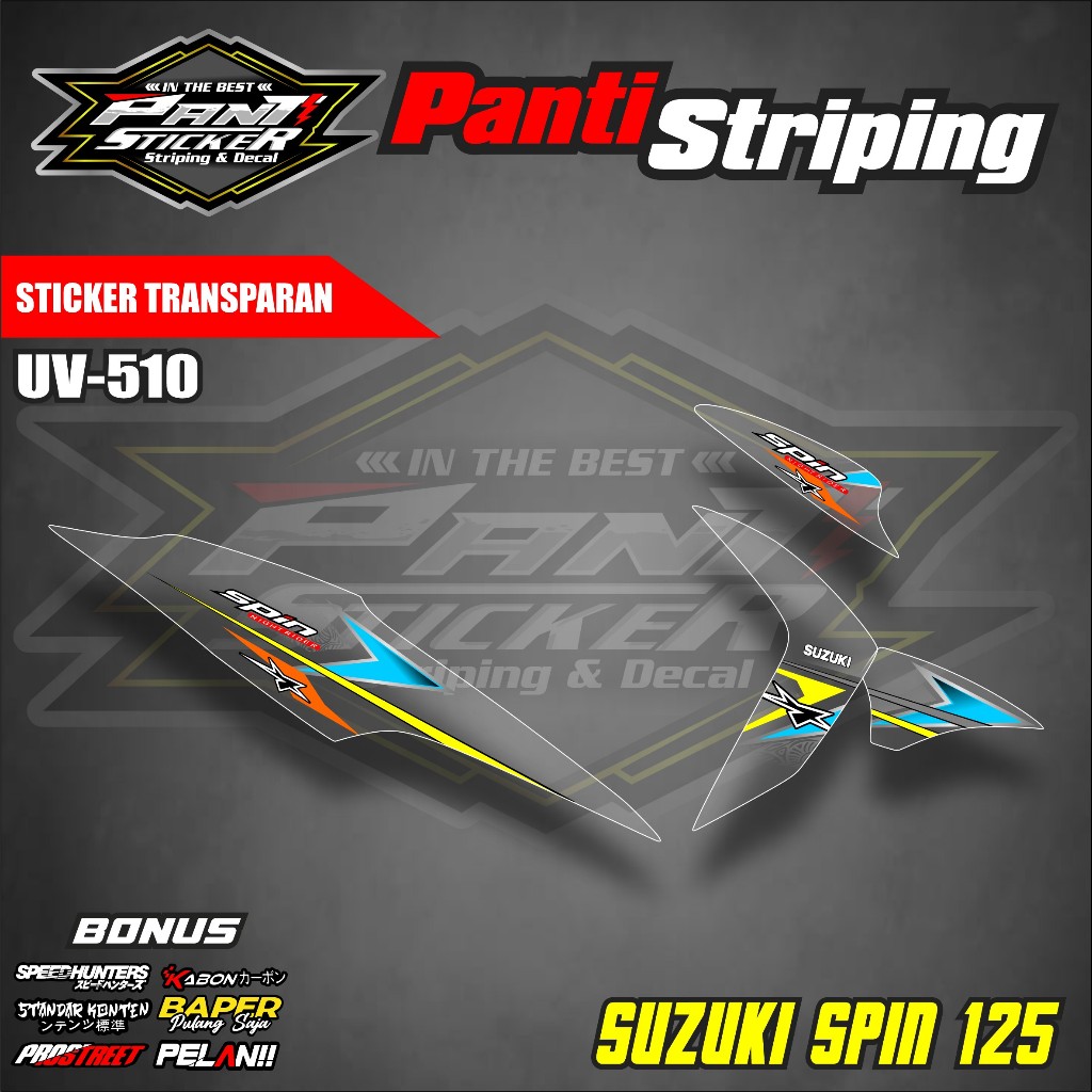 Jual Striping Transparan List Bodi Motor Suzuki SPIN 125 Motif Simple ...