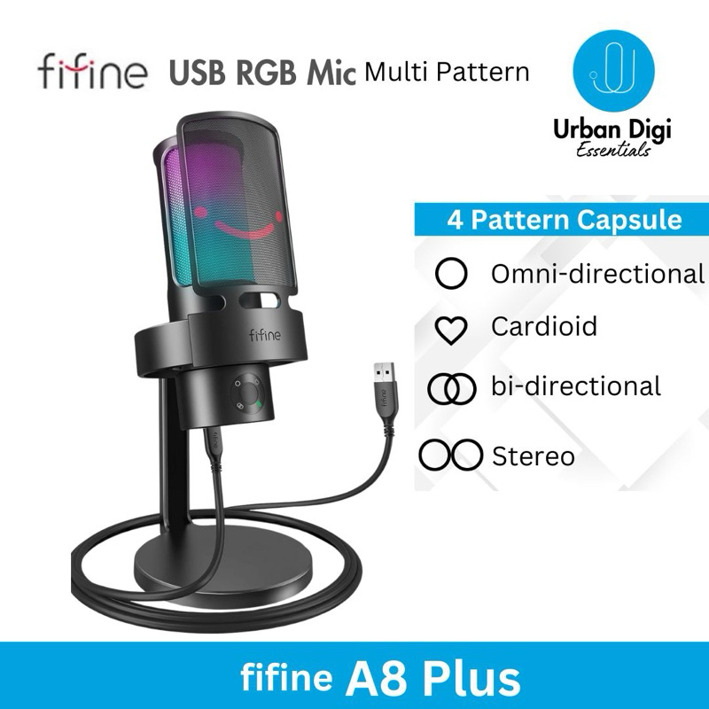 Jual Fifine A8 Plus - USB RGB Microphone Multi Pattern Capsule ...