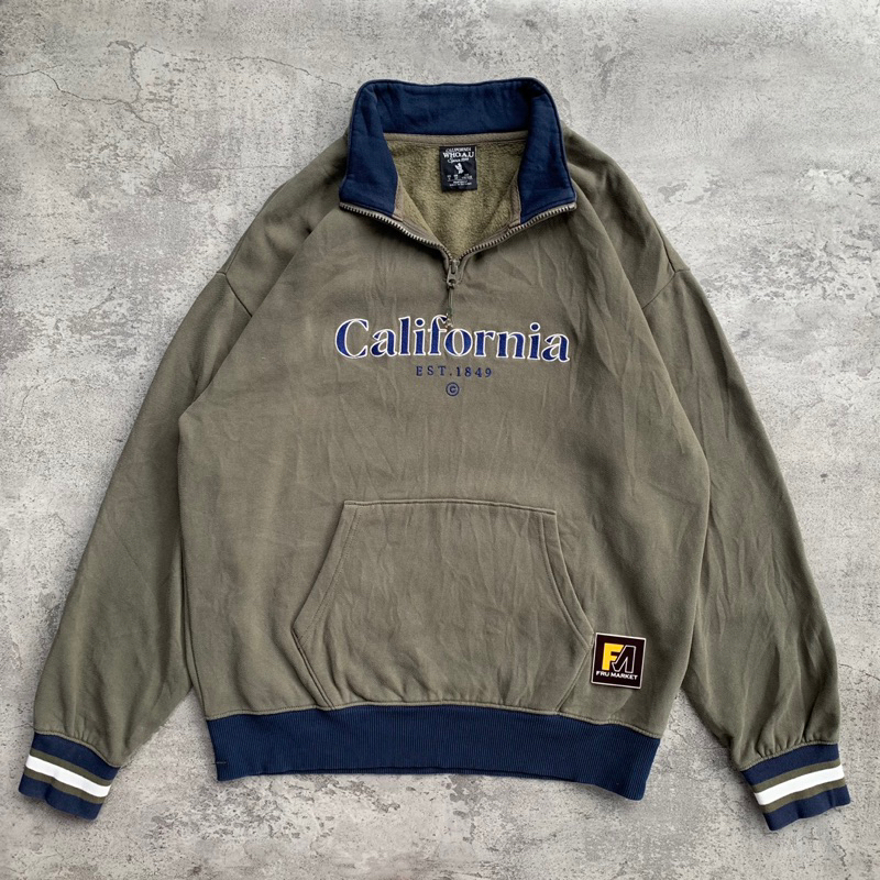 Jual Halfzip, Crewneck Zipper, WHO AU California | Shopee Indonesia