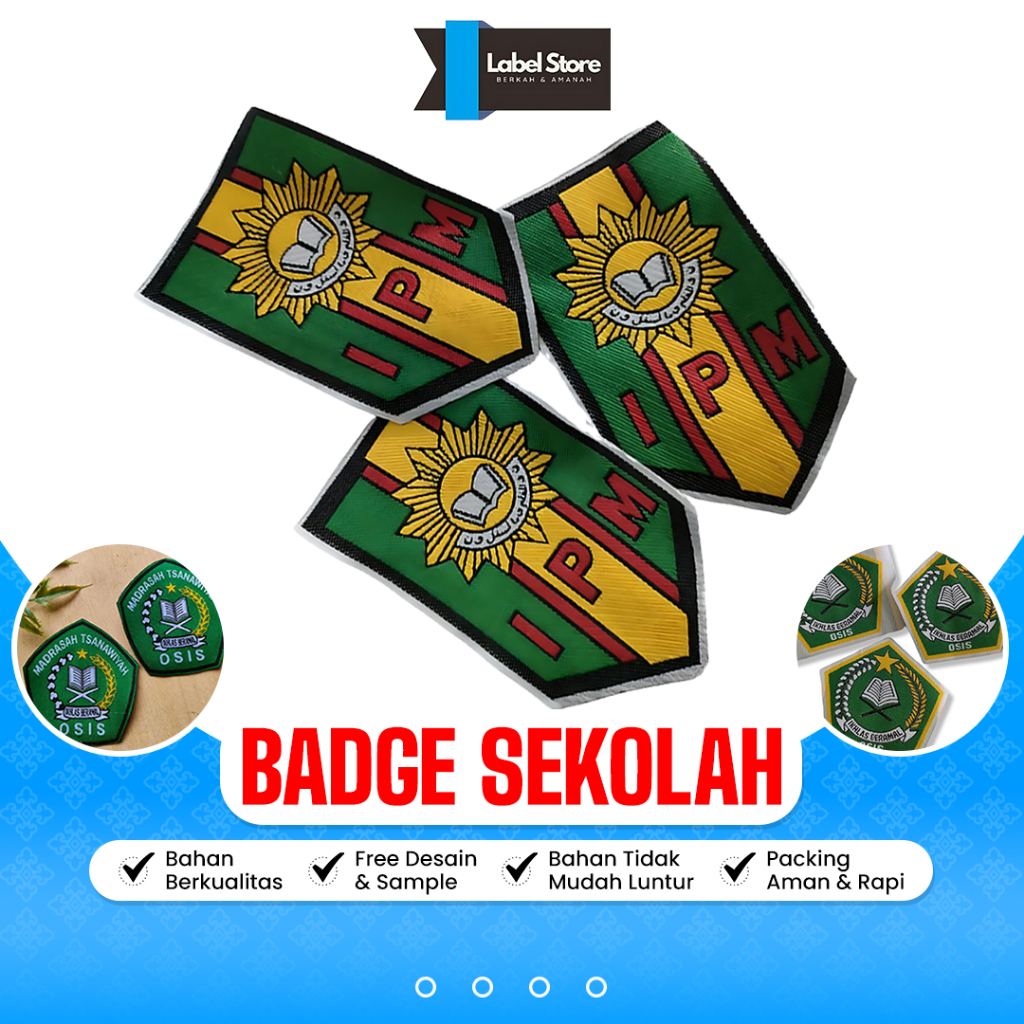 Jual Badge Bad Baju Sekolah Custom WOVEN (Bordir Halus) Osis Pramuka ...