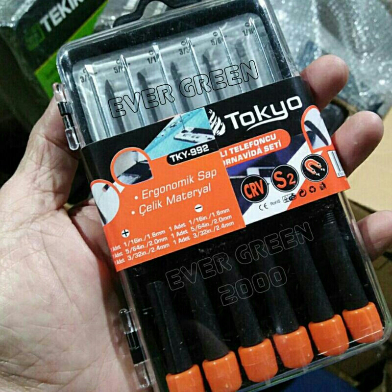 Jual Obeng Jam 6 pcs TOKYO : obeng Plus dan obeng Min (besar dan kecil ...