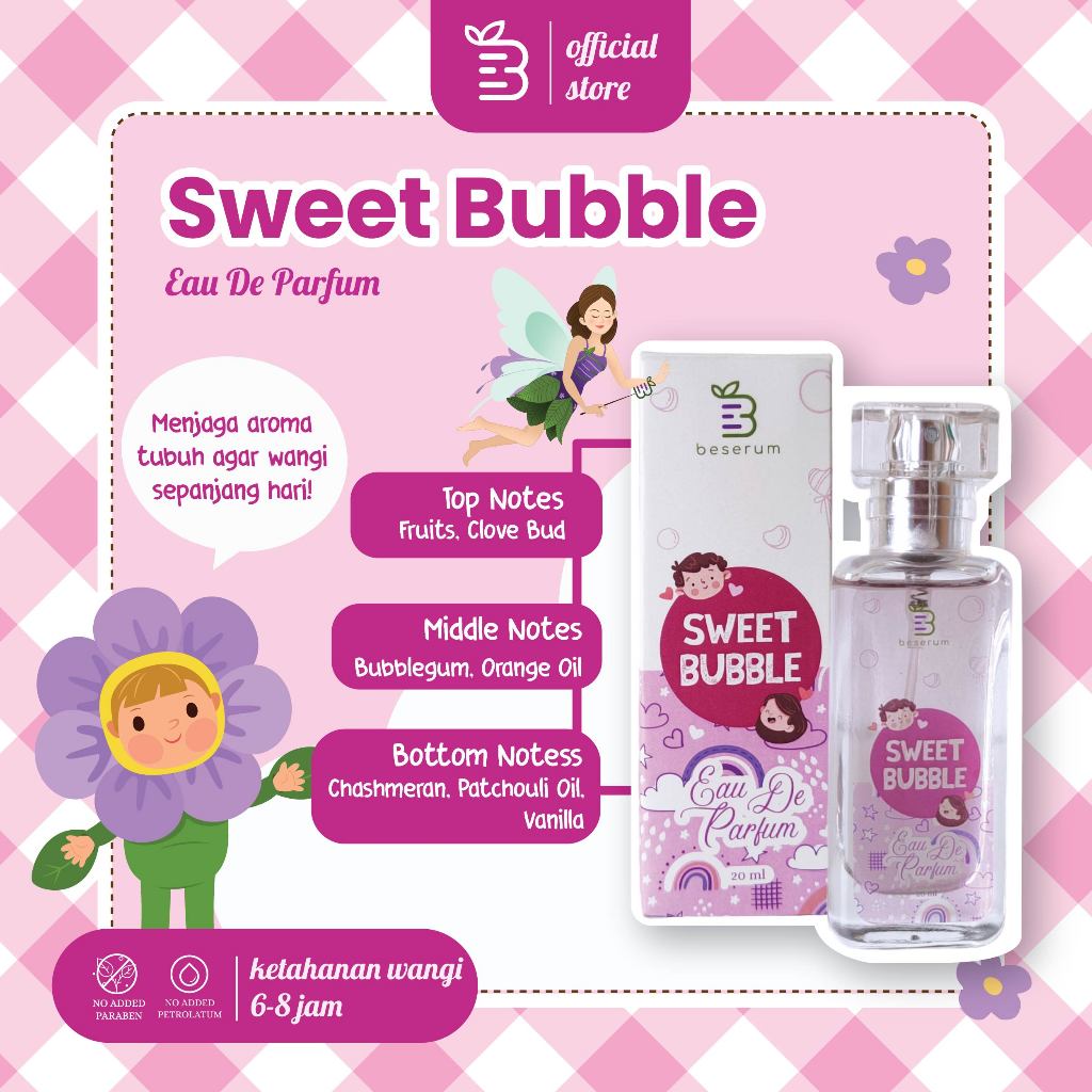 Jual Sweet Bubble Eau De Parfum 20ml / Parfum Anak Aroma Bubble Gum ...