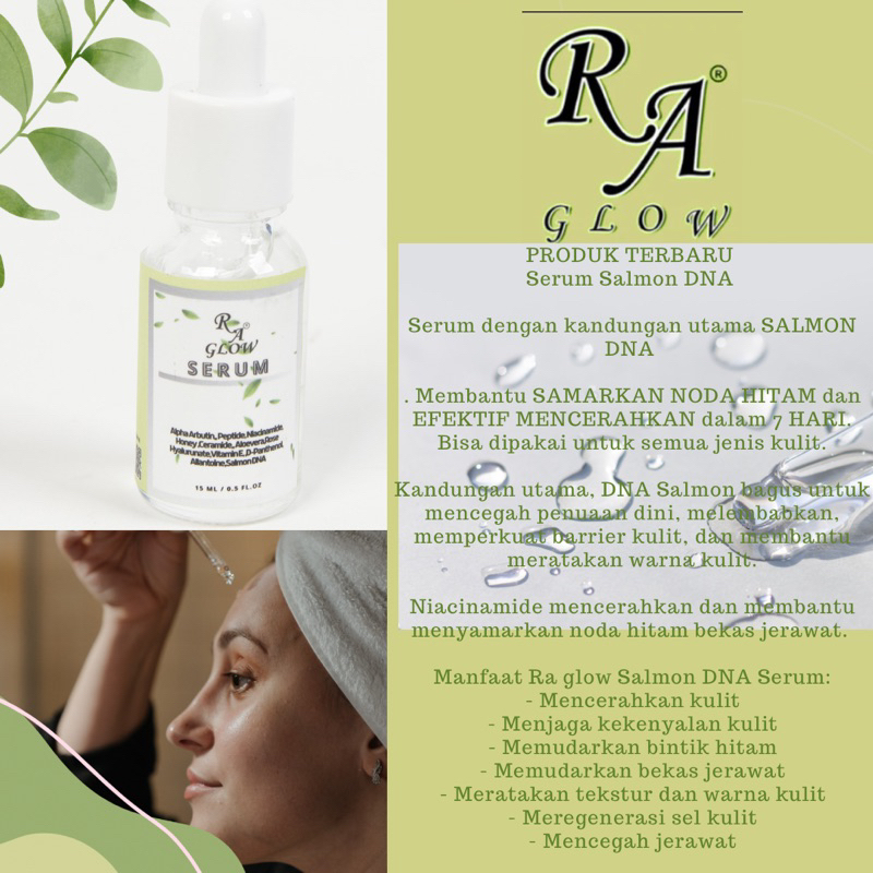 Jual Ra Glow /serum with salmon Dna/whitening & glowing / SERUM GLOWING ...