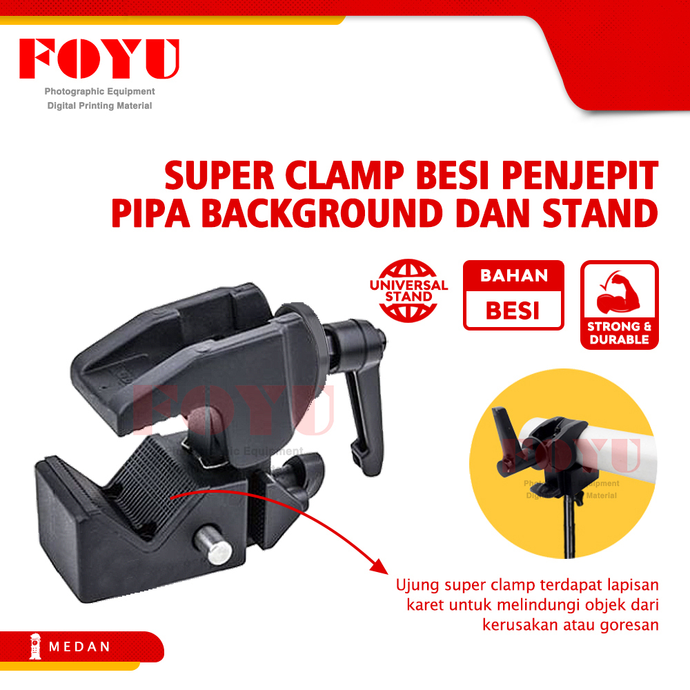 Jual Super Clamp Besi Jepit Penjepit Pipa Background Backdrop Stand ...