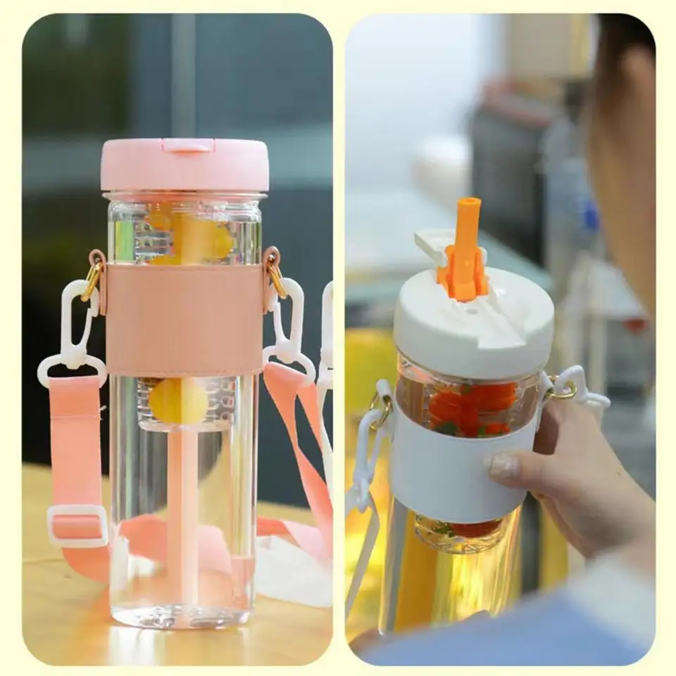 Jual BOTOL MINUM INFUS WATER DILENGKAPI TALI PANJANG KLX 106//850ML ...