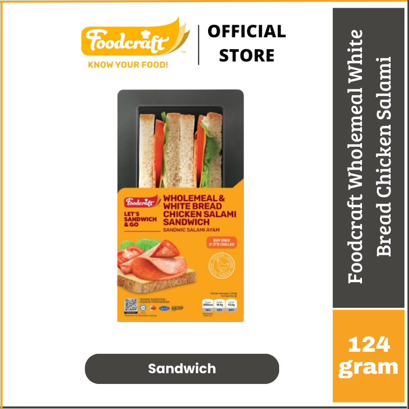 Jual Foodcraft Sandwich Wholemeal White Bread Chicken Salami | Shopee Indonesia