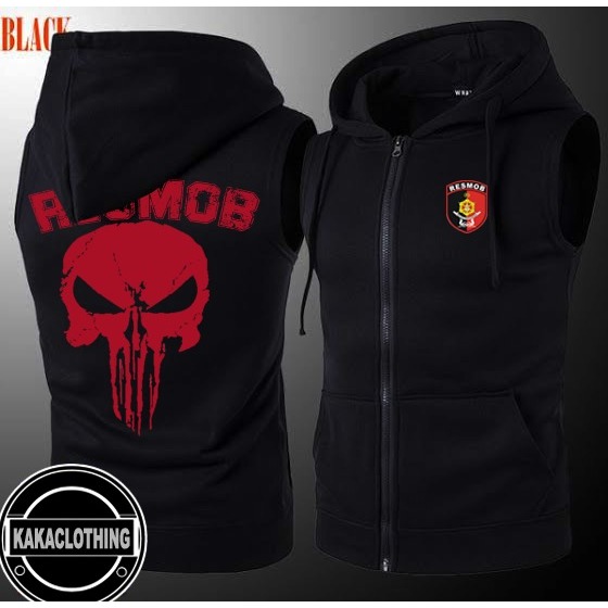 Jual JAKET ROMPI VEST ZIPPER POLISI RESMOB WARNA HITAM | Shopee Indonesia