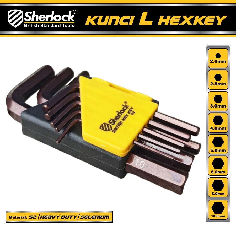 Jual Kunci L Set 8 pcs mm Pendek Original Sherlock Kunci L Set Hexkey | Shopee Indonesia