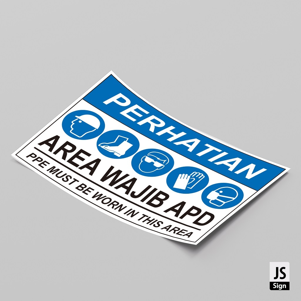 Jual STICKER K3 SAFETYSIGN AREA WAJIB APD | Shopee Indonesia