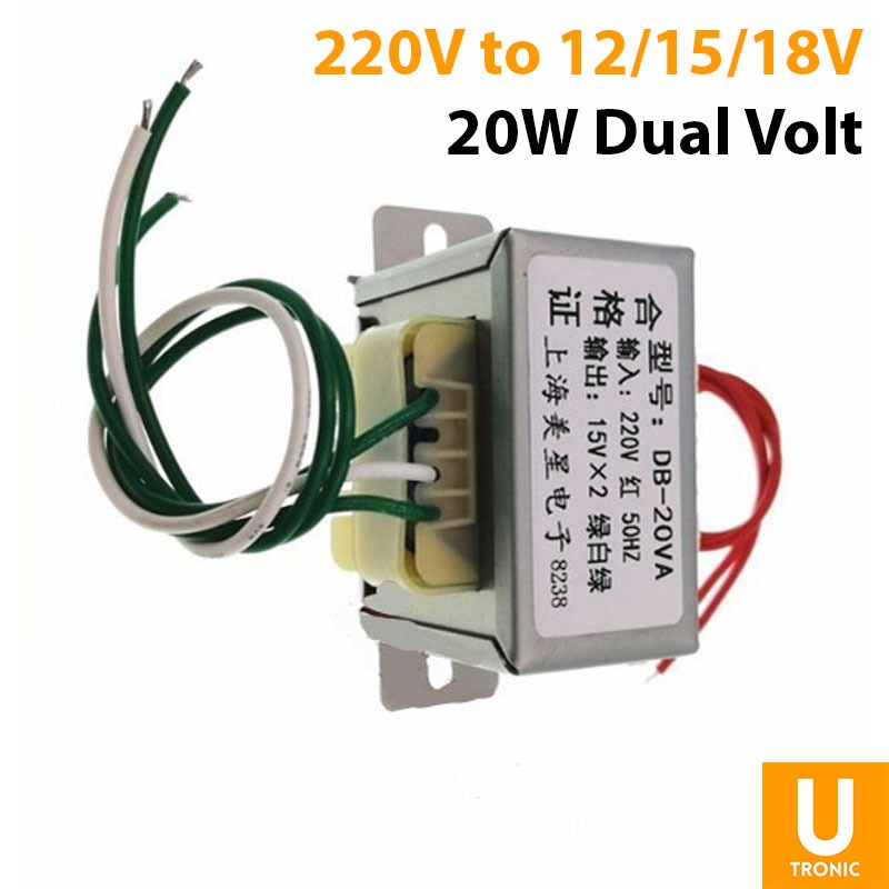 Jual Transformer Travo 20W AC 220V to CT Dual Volt AC 12V 15V 18V ...
