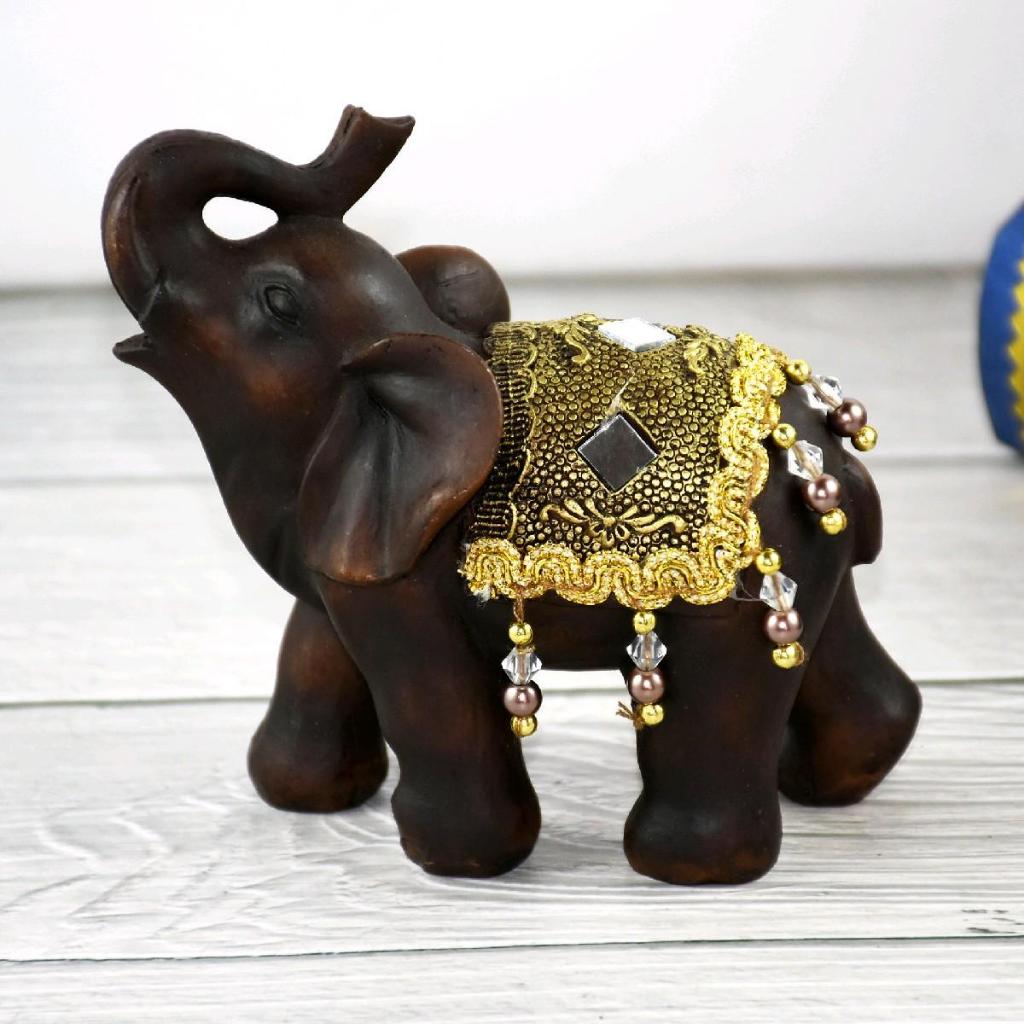 Jual Patung Gajah Motif Kayu Mahoni Pajangan Gajah Emas Hiasan Gajah ...
