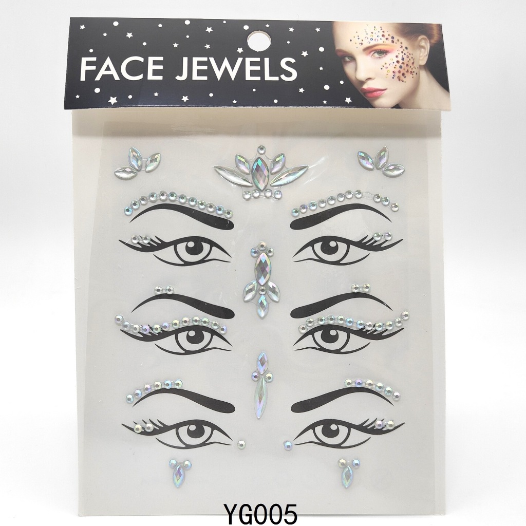 Jual [ NEW CKK ] Rhinestones 3D Face Gems Sticker / Crystal Diamonds ...