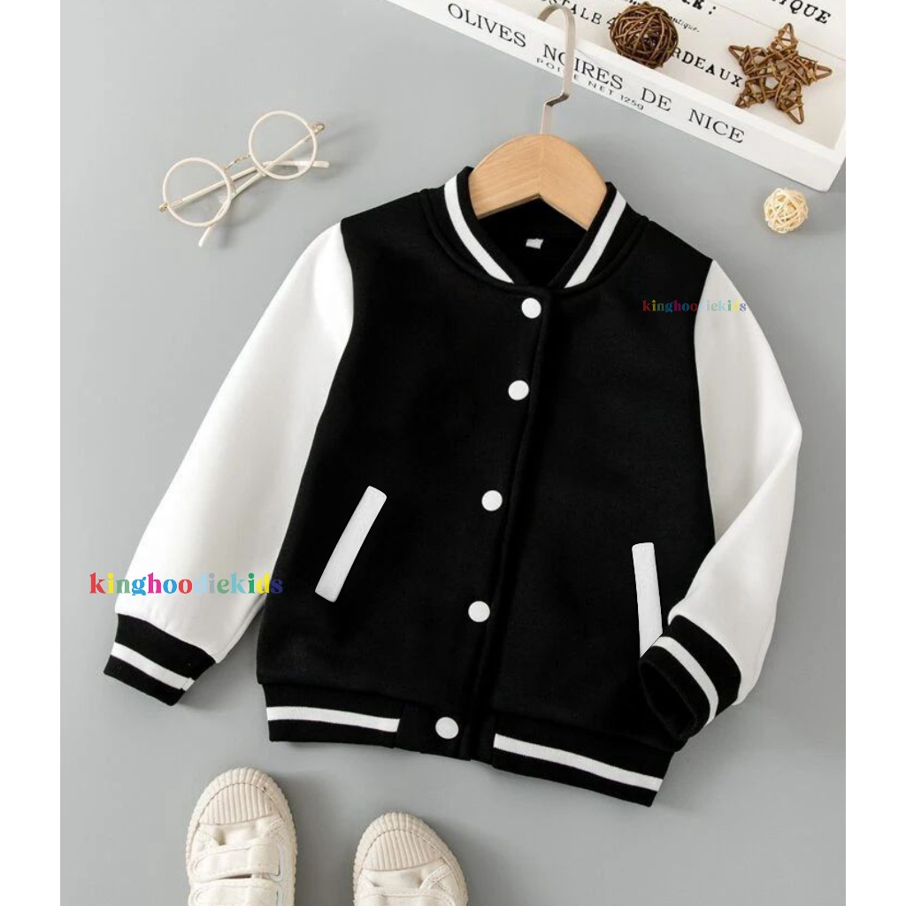 Jual Jaket Baseball Anak Laki Laki Perempuan Polos Umur 2 3 4 5 6 7 8 9 ...