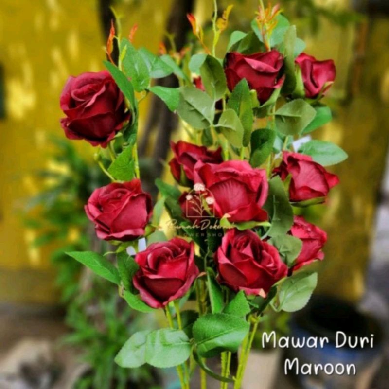 Jual Mawar 3 Kuntum Tinggi 80Cm Bunga Artificial | Shopee Indonesia