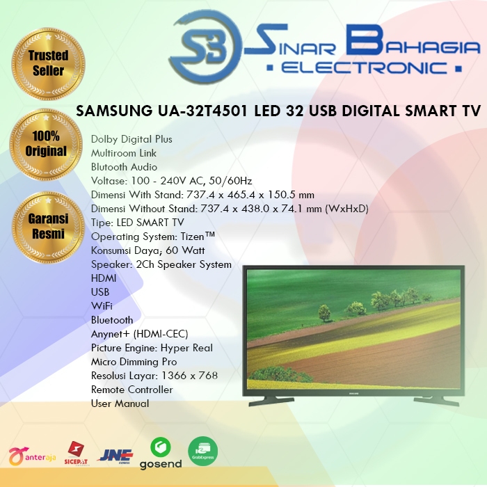 Jual SAMSUNG UA-32T4501 LED 32 USB DIGITAL SMART TV (NEW) (KHUSUS ...