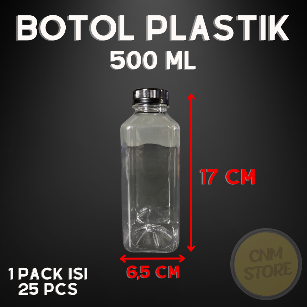 Jual Botol Plastik 500ml Isi 25 Pcs / Botol Almond / Botol Pet / Botol ...