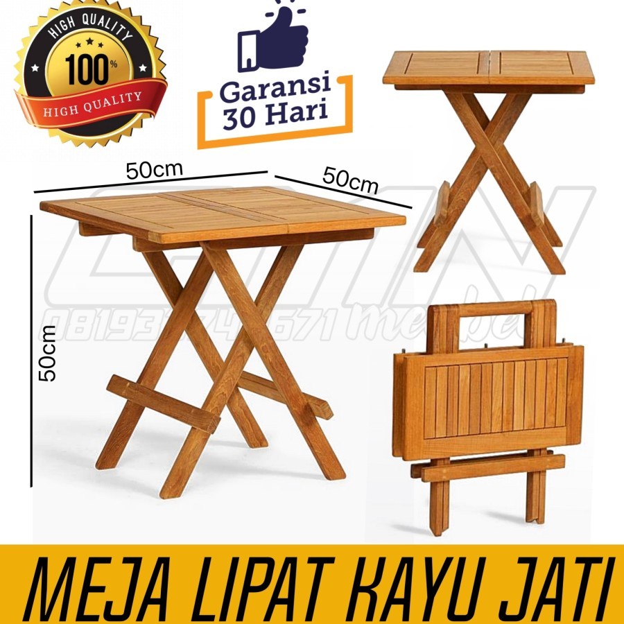 Jual Meja Lipat Kayu Jati 50x50x50 cm | Shopee Indonesia