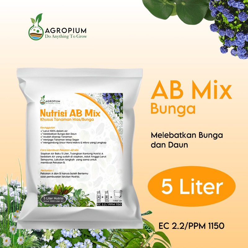 Jual nutrisi ab mix bunga - tanaman hias 5 liter untuk 1000 liter air ...