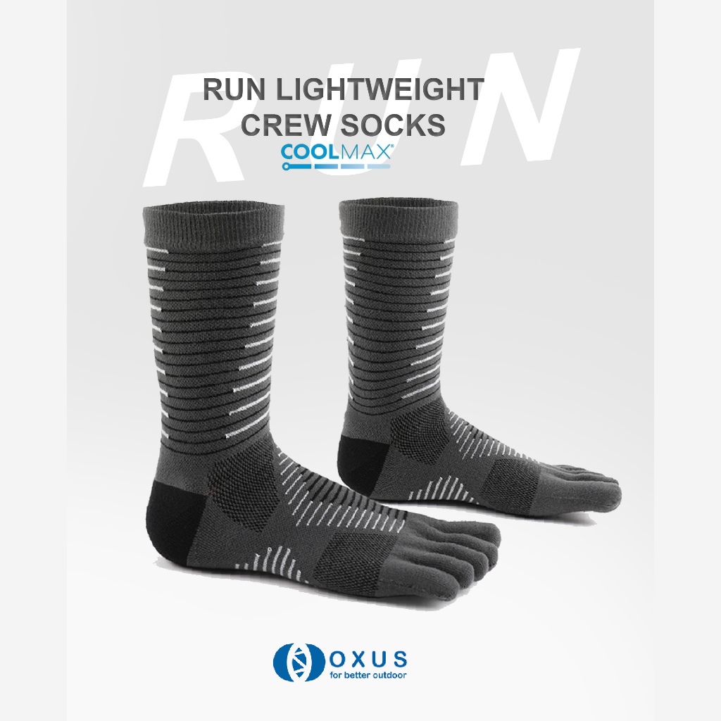 Jual Five Finger Coolmax Run Lightweight Crew Socks | Running Toe Socks ...